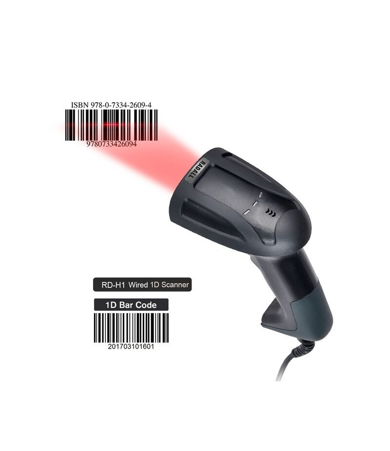 Scanner portatif 1D de scanner tenu dans la main de code barres d ...